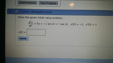 Solved Solve the given initial-value problem. | Chegg.com