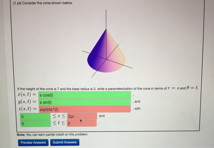 Solved Consider the cone shown below. If the height of the | Chegg.com