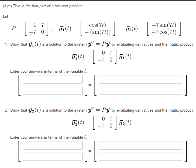 Solved This is the first part of a two-part problem. Let P | Chegg.com