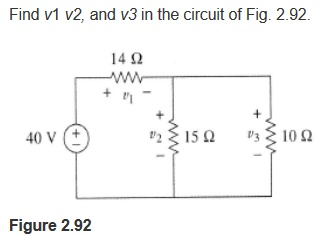 Solved Find v1 v2, and v3 in the circuit of Fig. 2.92. | Chegg.com