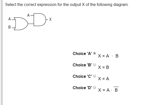 Solved Select the correct expression for the output X of the | Chegg.com