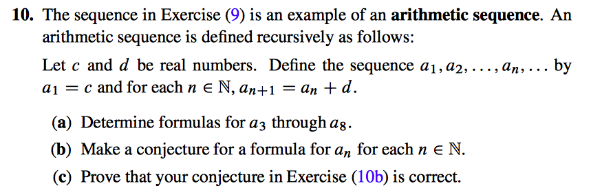 Solved The sequence in Exercise (9) is an example of an | Chegg.com