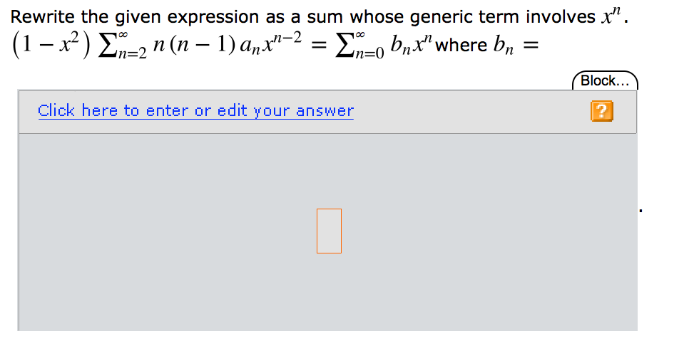Solved Rewrite The Given Expression As A Sum Whose Generic 