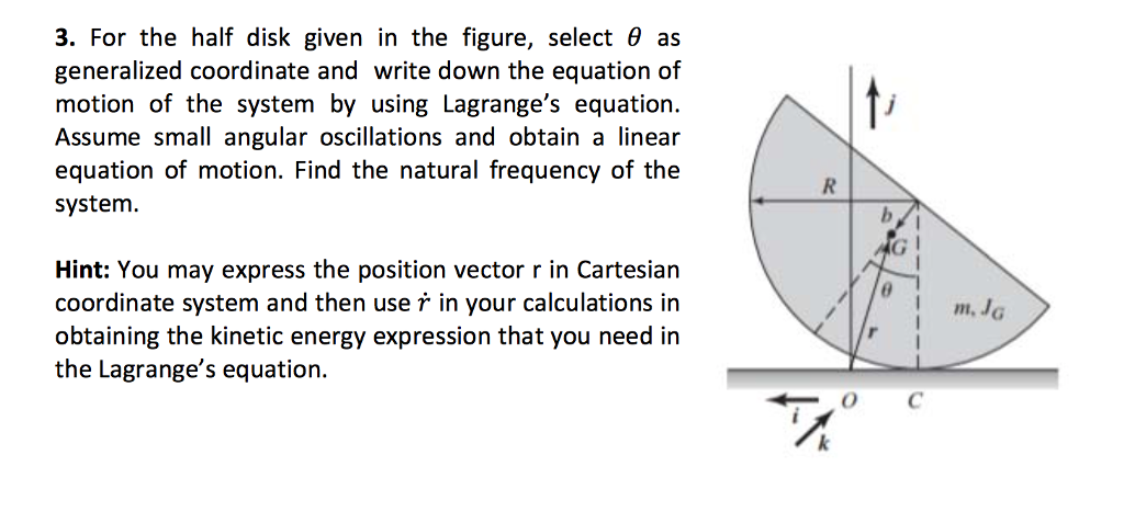 Solved 3. For the half disk given in the figure, select θ as | Chegg.com