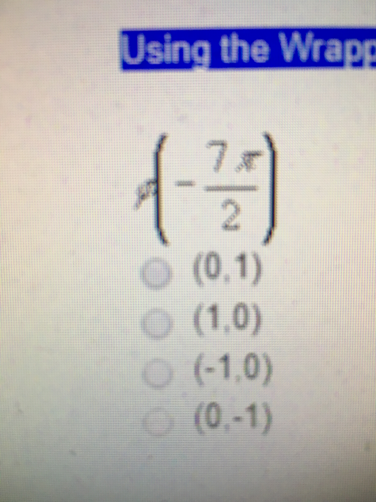 Using the Wrapping Function, find the ordered pairs | Chegg.com