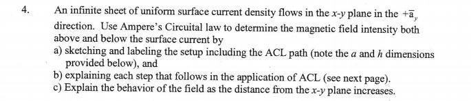 Solved An infinite sheet of uniform surface current density | Chegg.com