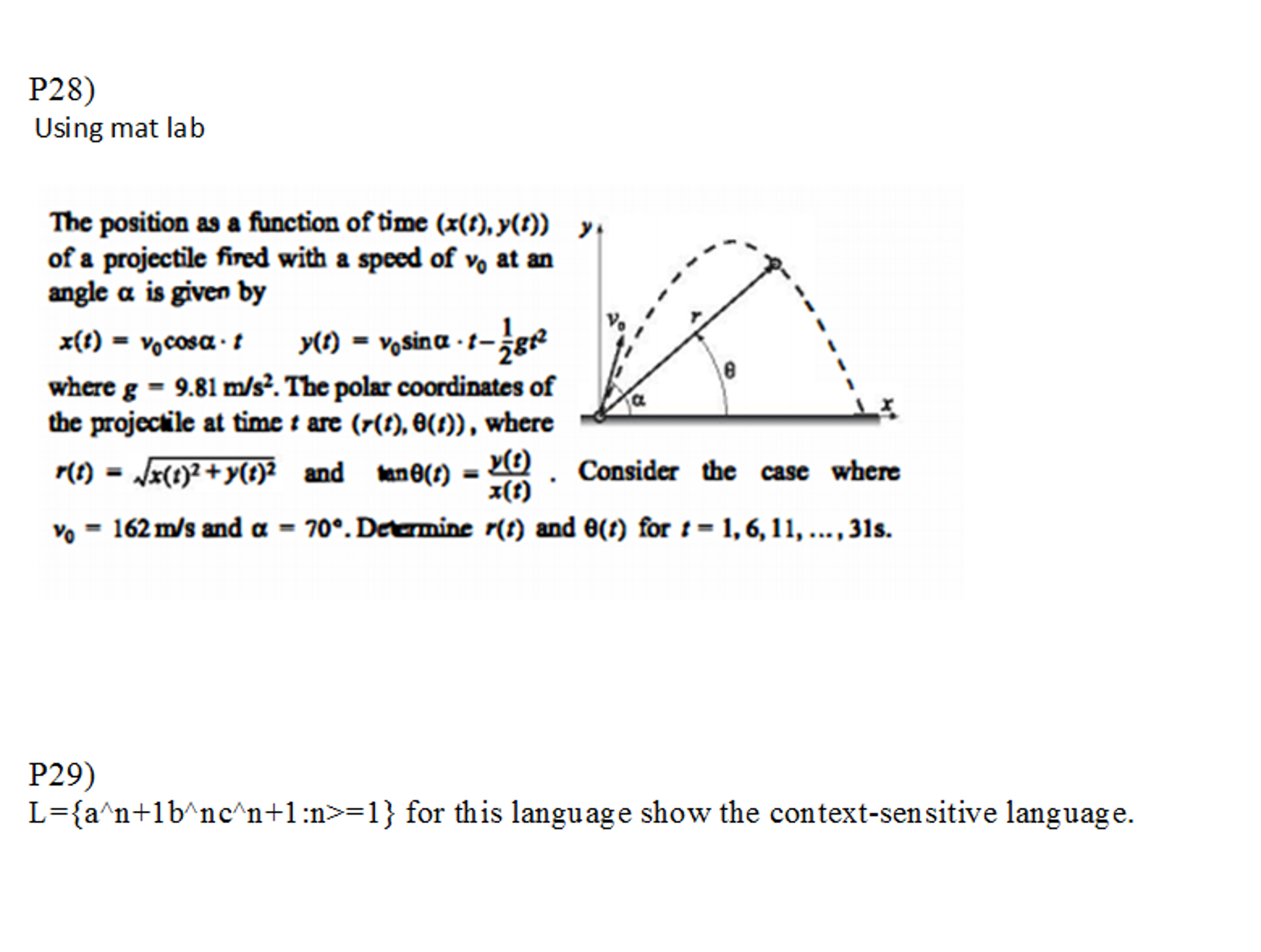 Solved The position as a function of time (x(t), y(t)) of a | Chegg.com