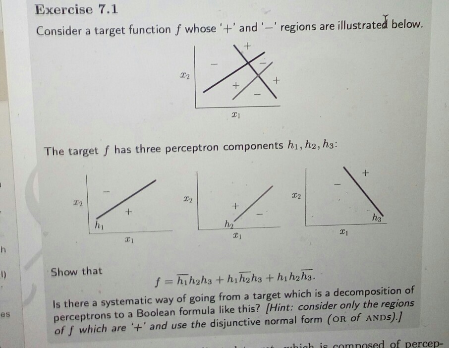 Solved Exercise 7.1 Consider a target function f whose | Chegg.com