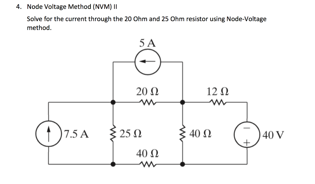 Solved 4. Node Voltage Method (NVM) lI Solve for the current | Chegg.com