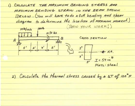 Solved Calculate the maximum bending stress and the maximum | Chegg.com