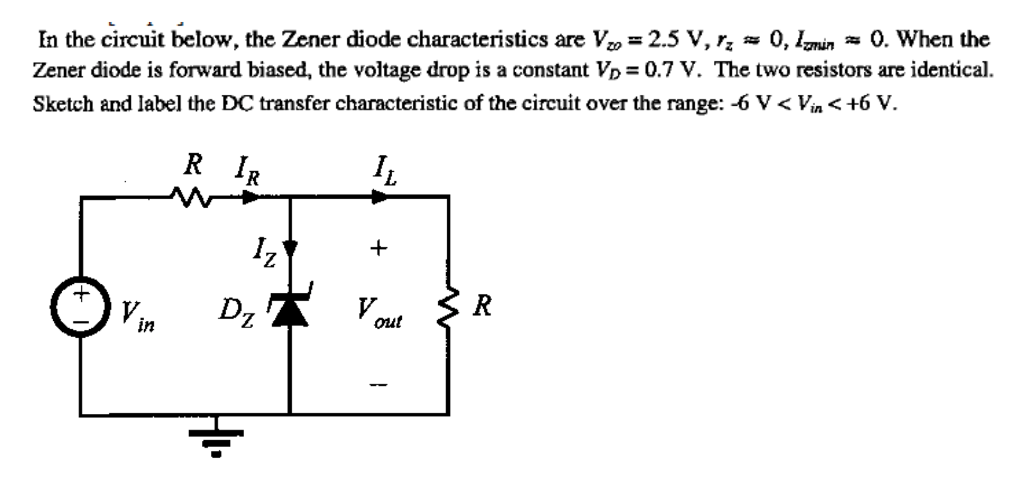 Solved In the circuit below, the Zener diode characteristics | Chegg.com
