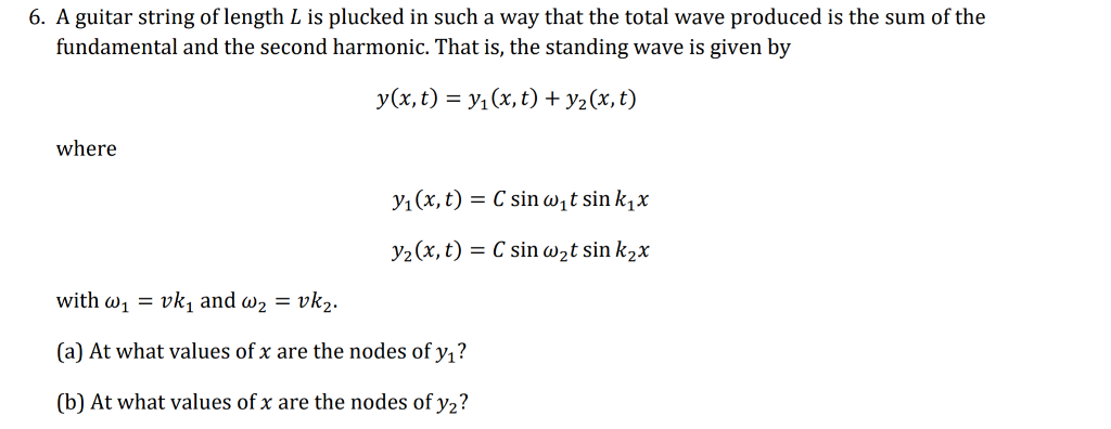 Solved 6. A guitar string of length L is plucked in such a | Chegg.com