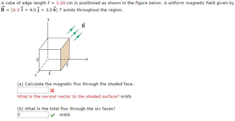 Solved A cube of edge length l = 1.20 cm is positioned as | Chegg.com
