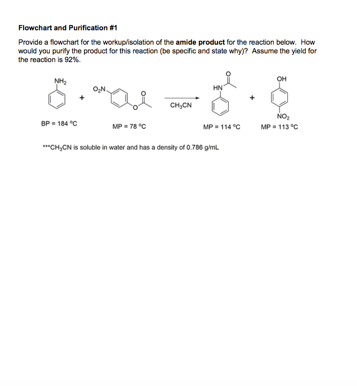 Solved Flowchart and Purification #1 Provide a flowchart for | Chegg.com