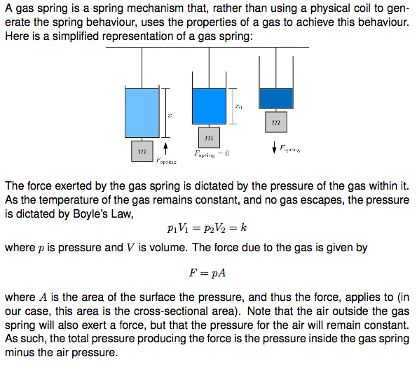 Solved A gas spring is a spring mechanism that, rather than | Chegg.com