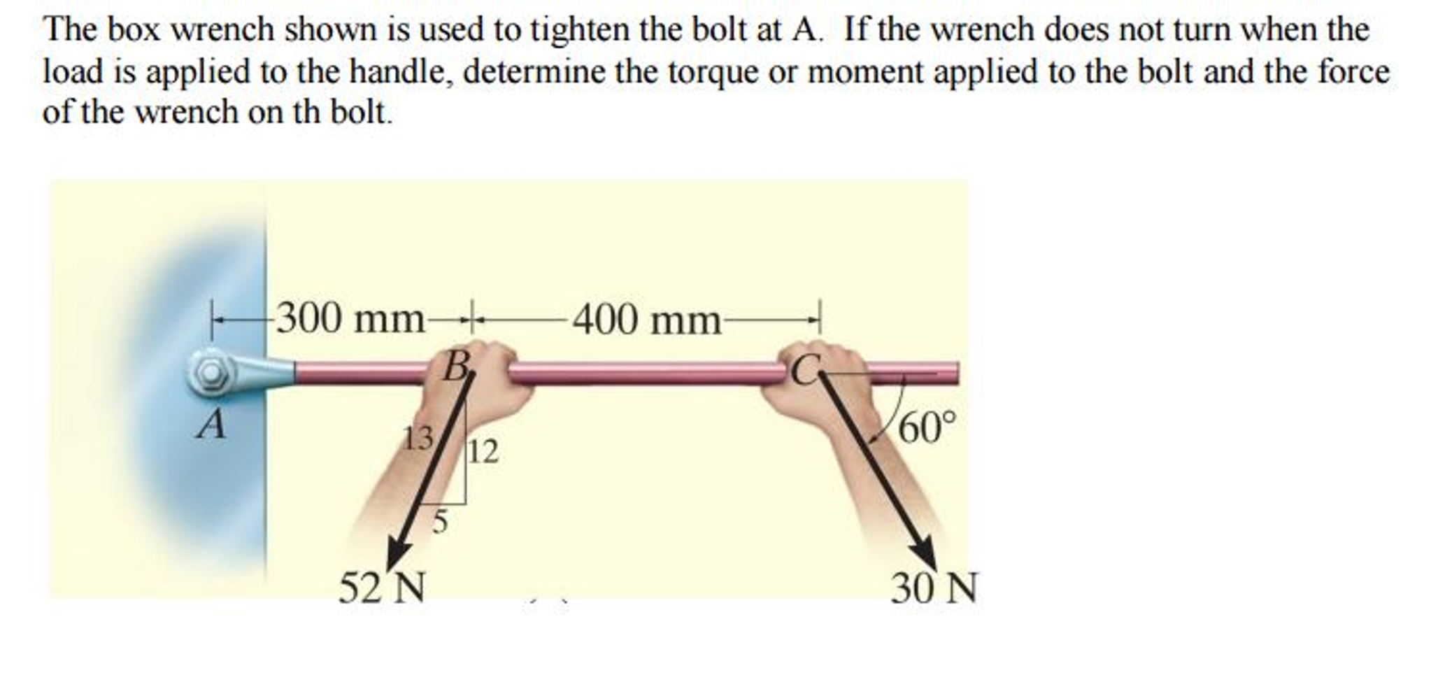Solved Determine the torque or moment applied to the bolt | Chegg.com