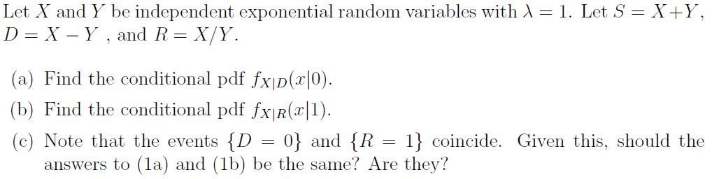 Solved Let X and Y be independent exponential random | Chegg.com
