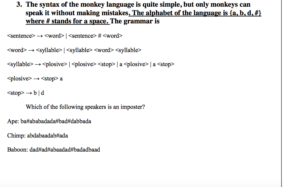 Solved The syntax of the monkey language is quite simple, | Chegg.com