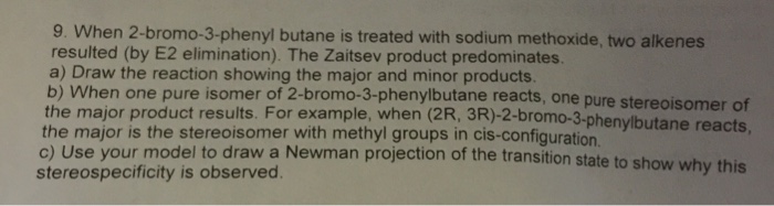 Solved When 2-bromo-3-phenyl butane is treated with sodium | Chegg.com