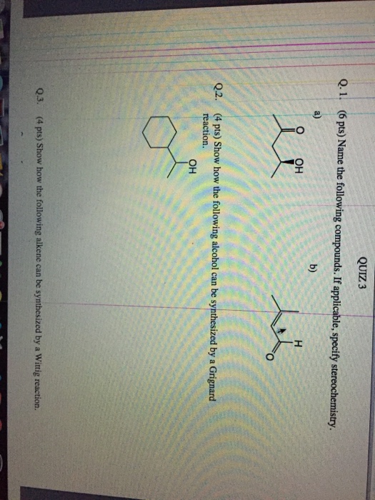 Solved Name the following compounds. If applicable, specify | Chegg.com