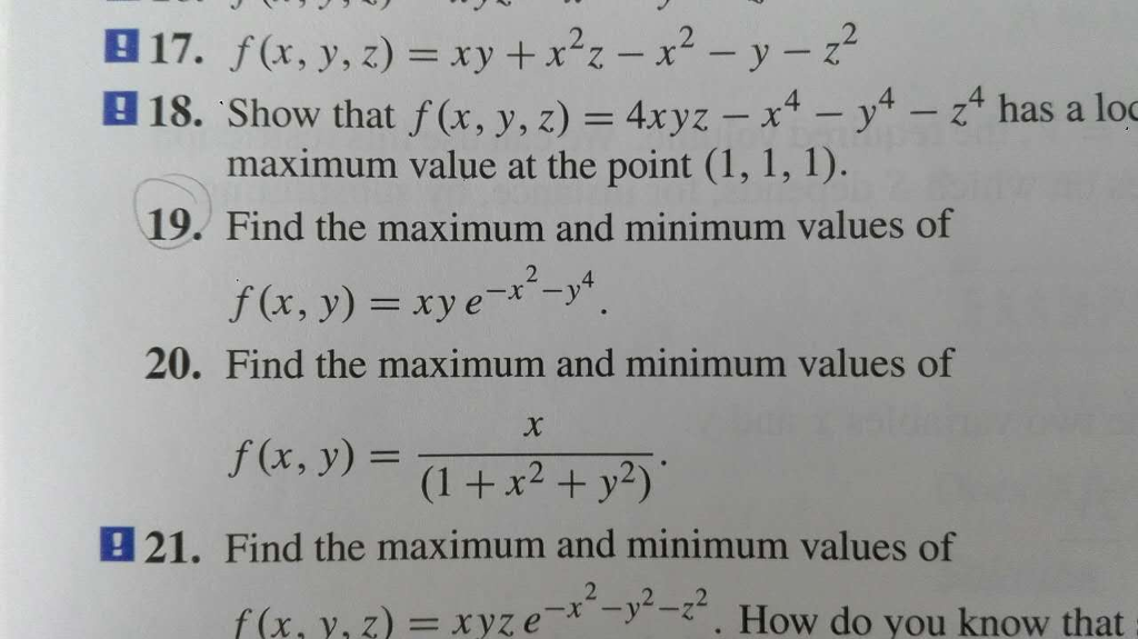 Solved F (x, y, z) = xy + x^2 z - x^2 - y - z^2 Show that f | Chegg.com