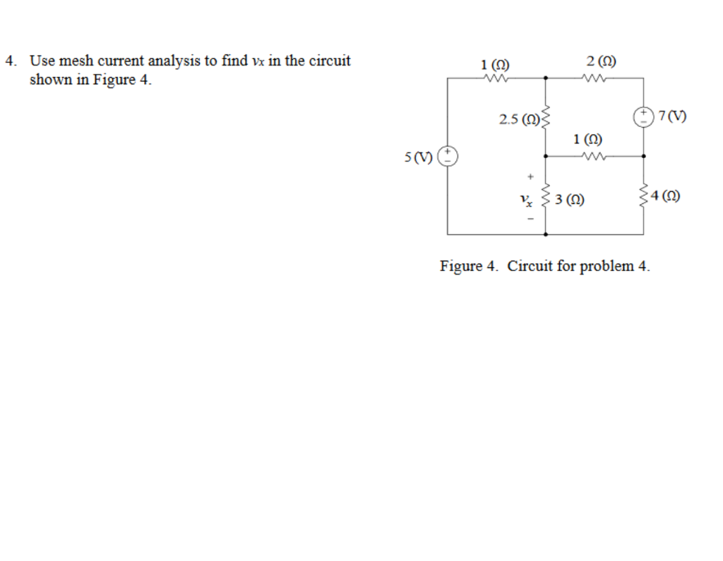 Solved Use mesh current analysis to find vx in the circuit | Chegg.com
