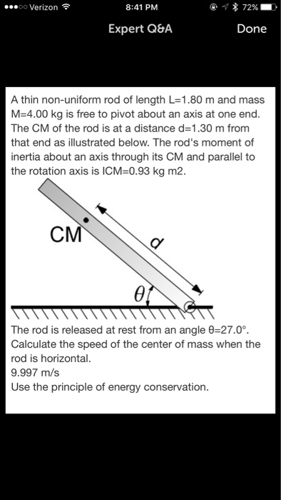 Solved A thin non-uniform rod of length L = 1.80 m and mass | Chegg.com