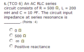 Solved An AC RLC series circuit consists of R = 500 Ohm, L = | Chegg.com