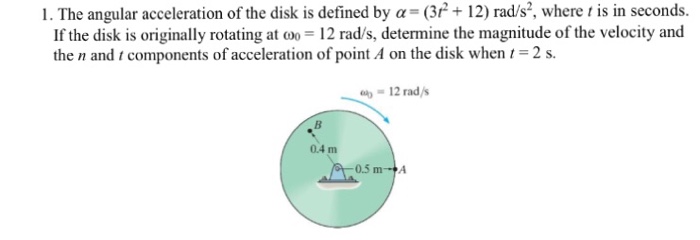 Solved I. The angular acceleration of the disk is defined by | Chegg.com
