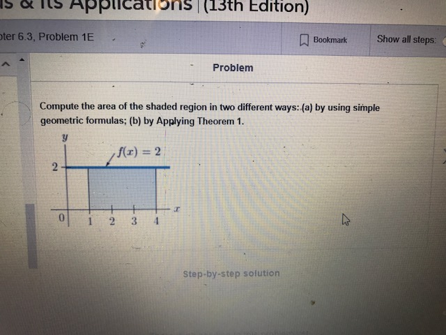 Solved Compute The Area Of The Shaded Region In Two Chegg