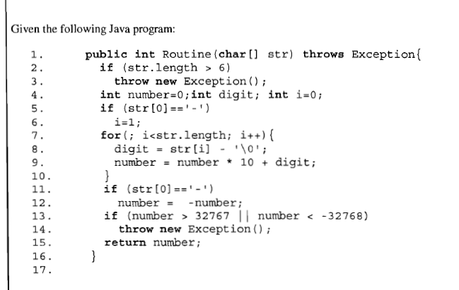 Given the following Java program public int Routine | Chegg.com