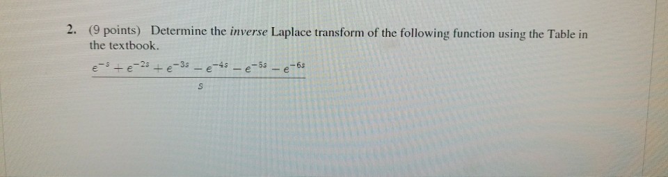 Solved (9 points) the textbook. 2. Determine the inverse | Chegg.com