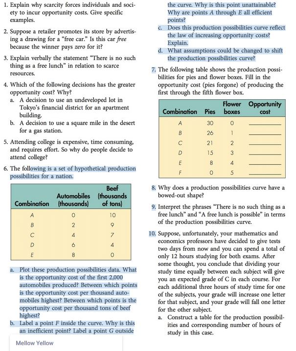 Solved 1. Explain why scarcity forces individuals and soci | Chegg.com