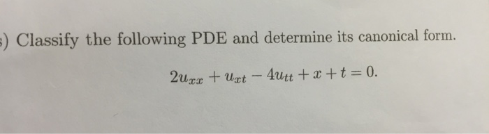 Solved Classify the following PDE and determine its | Chegg.com