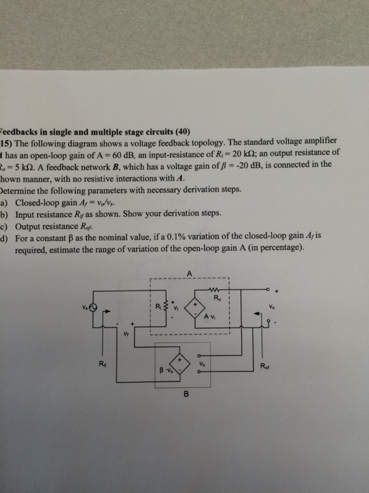 Solved Feedbacks in single and multiple stage circuits The | Chegg.com