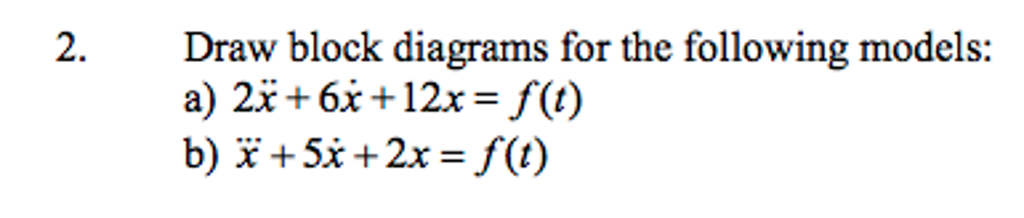 Solved 2. Draw block diagrams for the following models: a) | Chegg.com