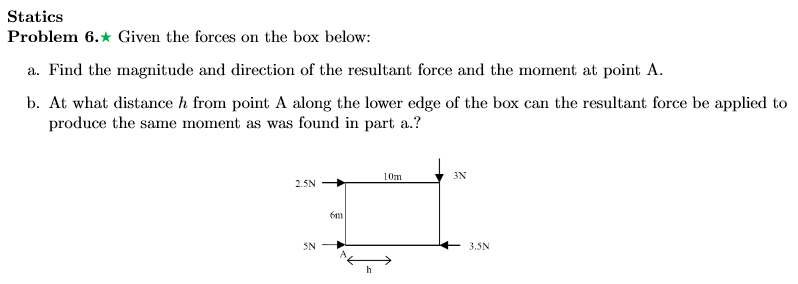 Solved Statics Problem 6* Given the forces on the box below: | Chegg.com
