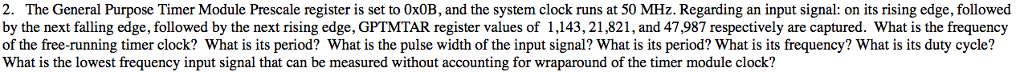 2. The General Purpose Timer Module Prescale register | Chegg.com