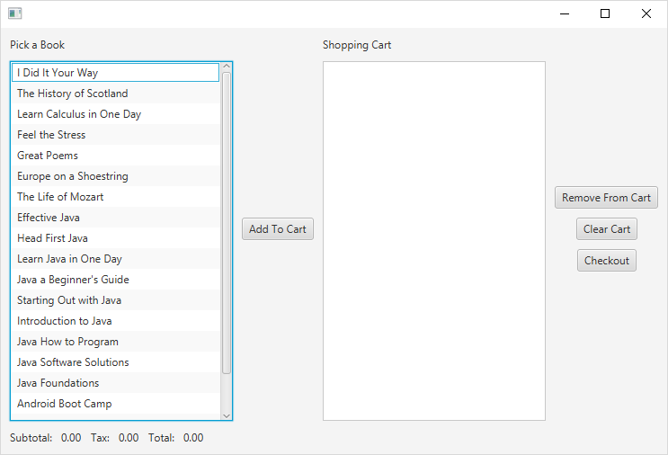 Create a Java GUI application that works like a | Chegg.com