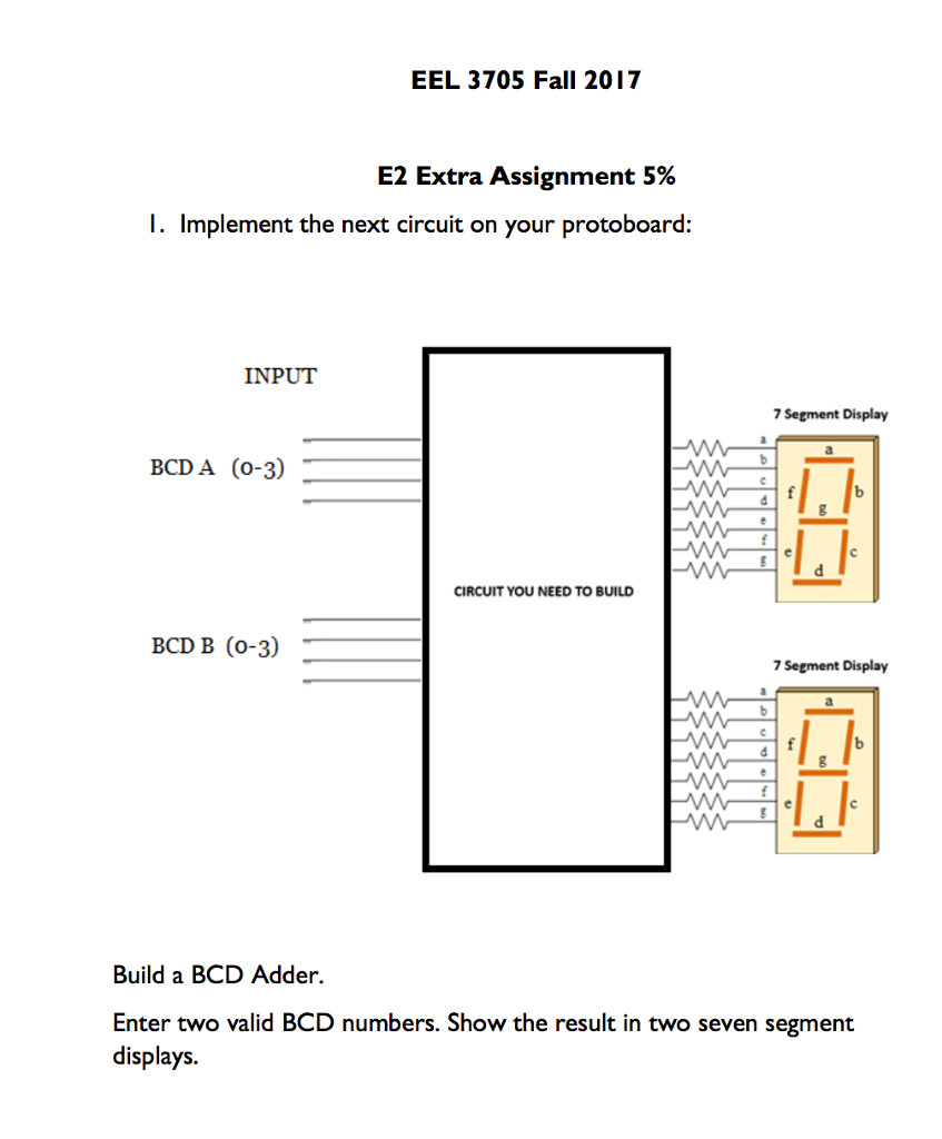 Solved EEL 3705 Fall 2017 E2 Extra Assignment 5% 1. | Chegg.com
