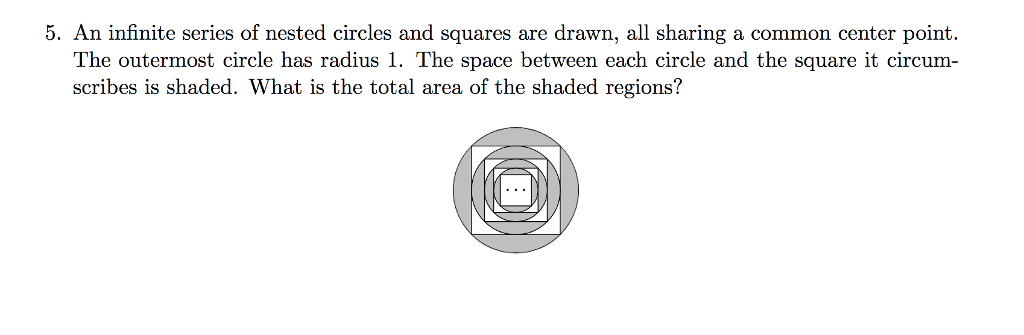 Solved 5. An infinite series of nested circles and squares | Chegg.com