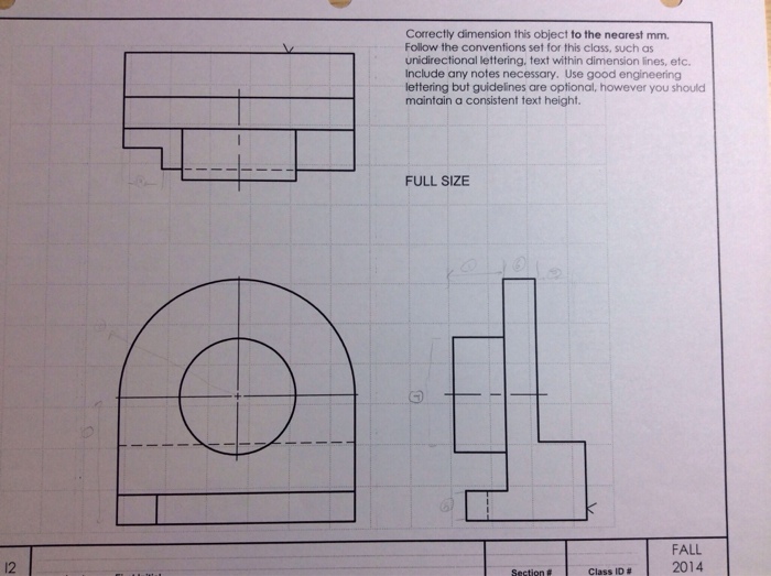 Solved Correctly dimension this object to the nearest mm. | Chegg.com