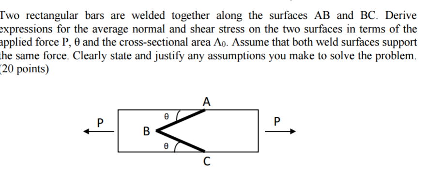 Solved Two rectangular bars are welded together along the | Chegg.com