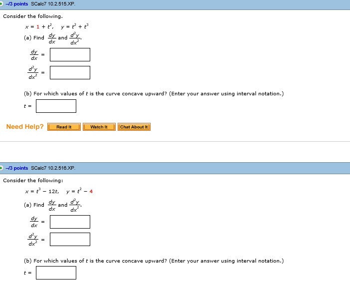 Consider the following. x = 1 + t2, y = t2 + t3 | Chegg.com