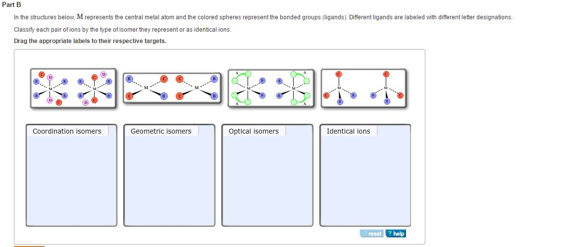Solved In the structures below, M represents the central | Chegg.com