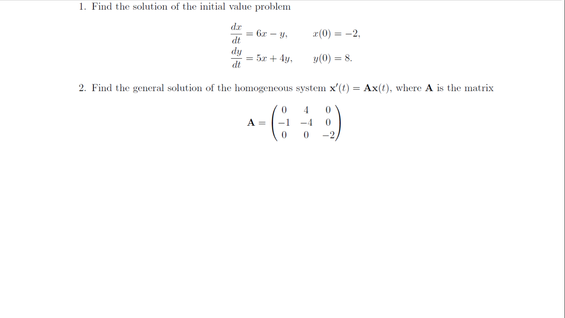 Solved 1 Find The Solution Of The Initial Value Problem2 7908