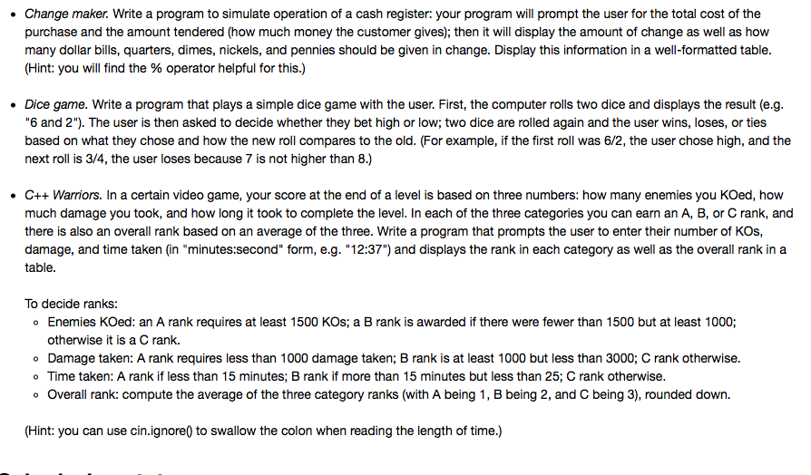 Solved Change maker. Write a program to simulate operation | Chegg.com