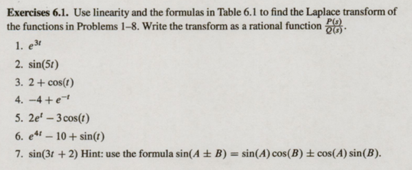 Solved Exercises 6.1. Use linearity and the formulas in | Chegg.com