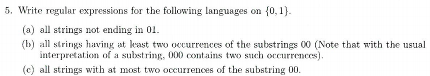 Solved Write regular expressions for the following languages | Chegg.com