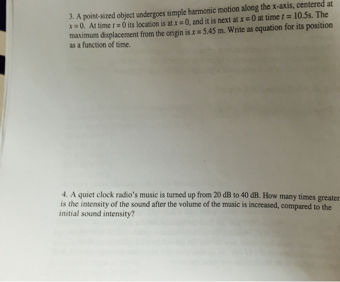 Solved A point-sized object undergoes simple harmonic motion | Chegg.com